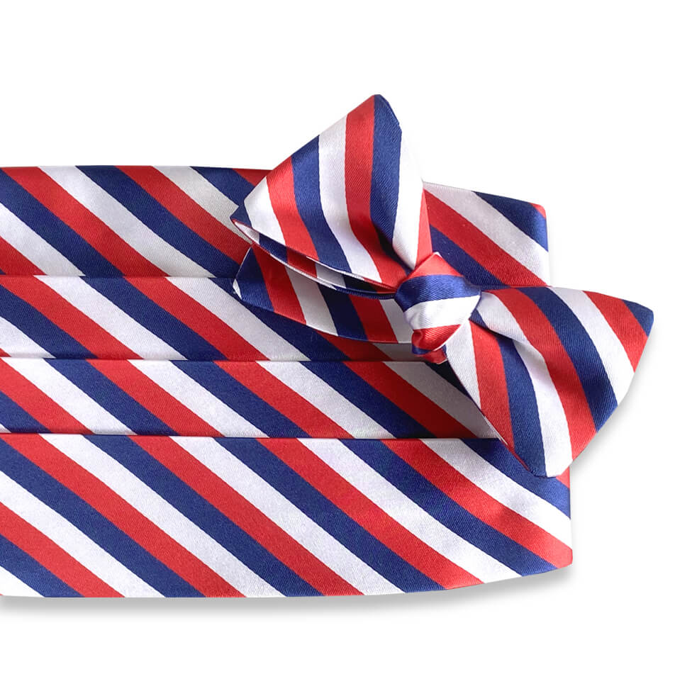 USA Stripes: Cummerbund Set - Red/White/Blue – Collared Greens