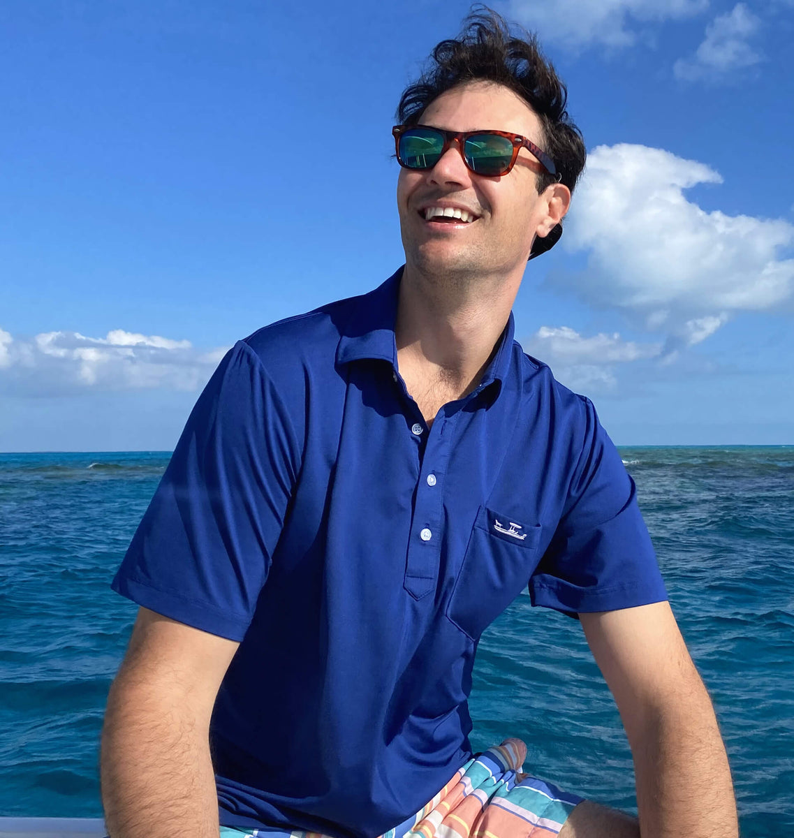 Skiff Dogs: Upcycled Surf Polo - Deep Blue – Collared Greens