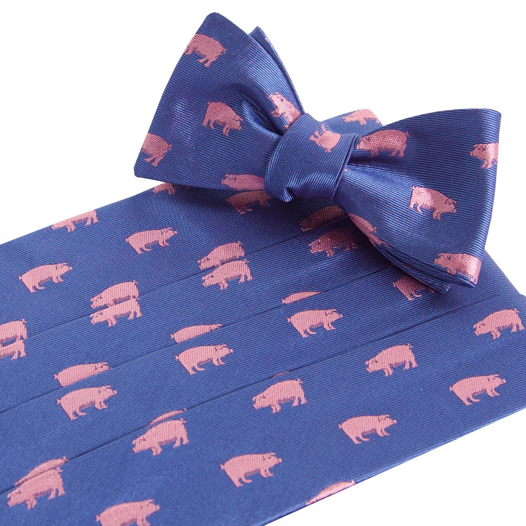 Pigs: Cummerbund Set - Royal Blue – Collared Greens