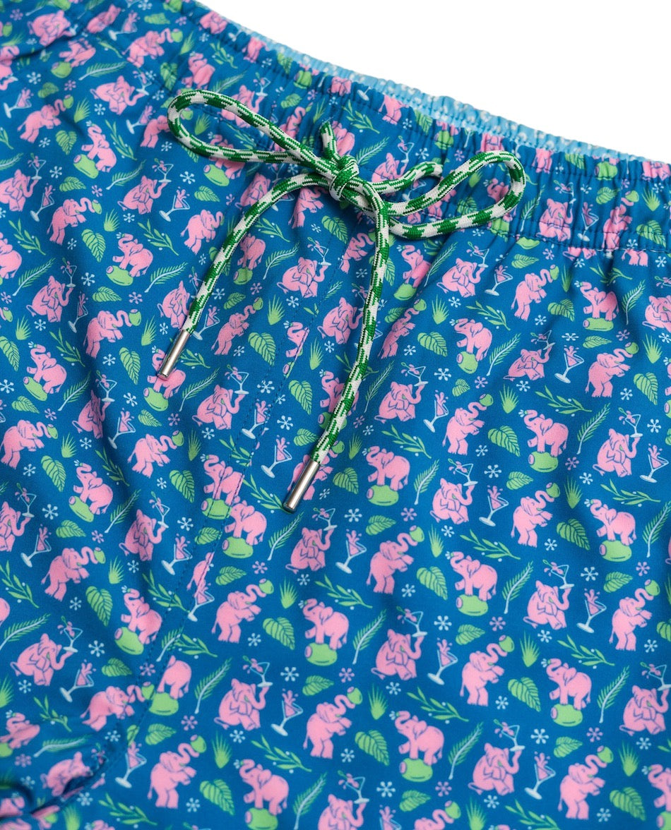 Pink Elephants: Swim Trunks - Blue – Collared Greens