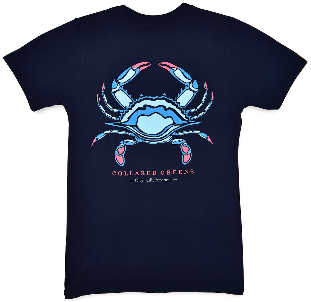 Blue Crab: Short Sleeve T-Shirt - Navy – Collared Greens