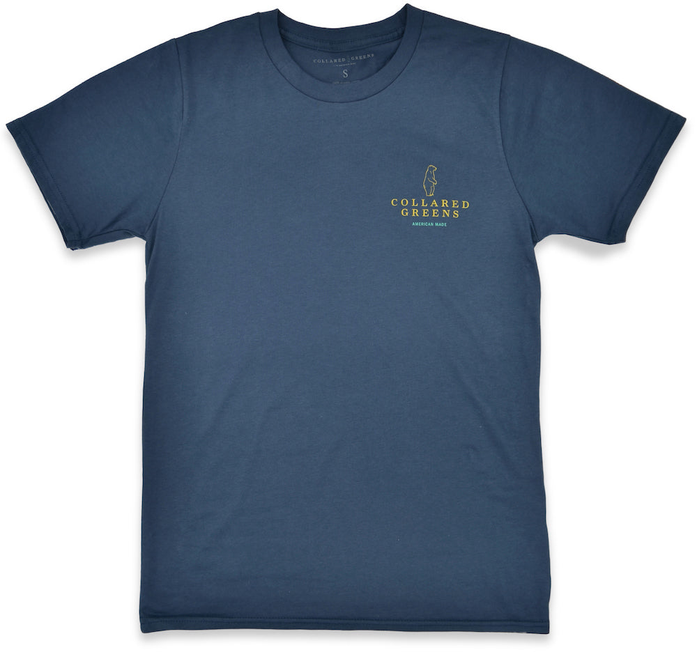 Good Boy: Short Sleeve T-Shirt - Yellow Lab on Steel Blue – Collared Greens